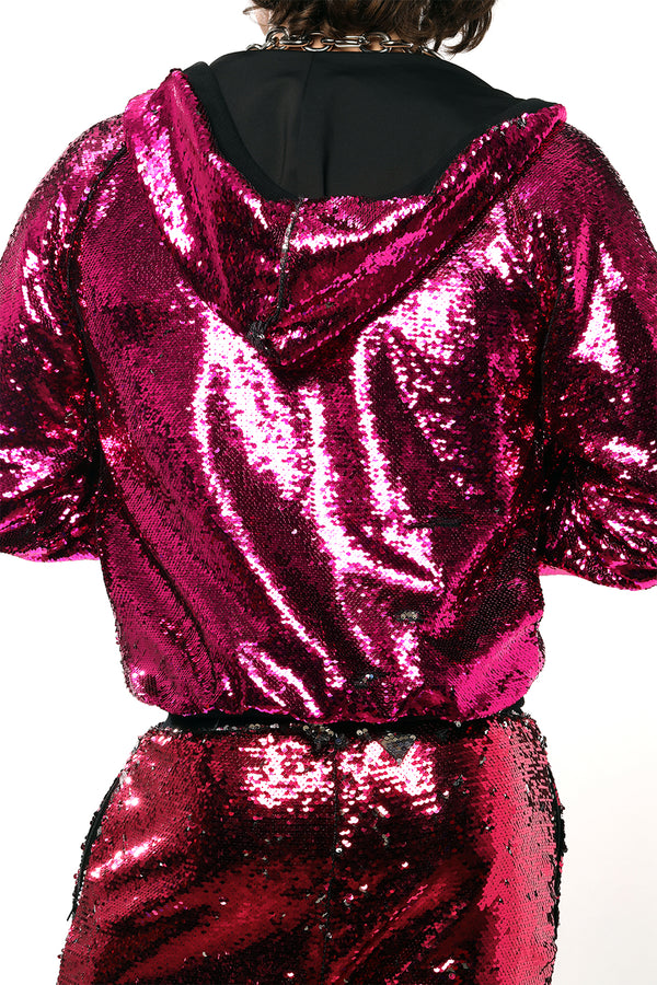 Magenta and Silver Sequin Sweatpants HALF OFF NO CODE NEEDED